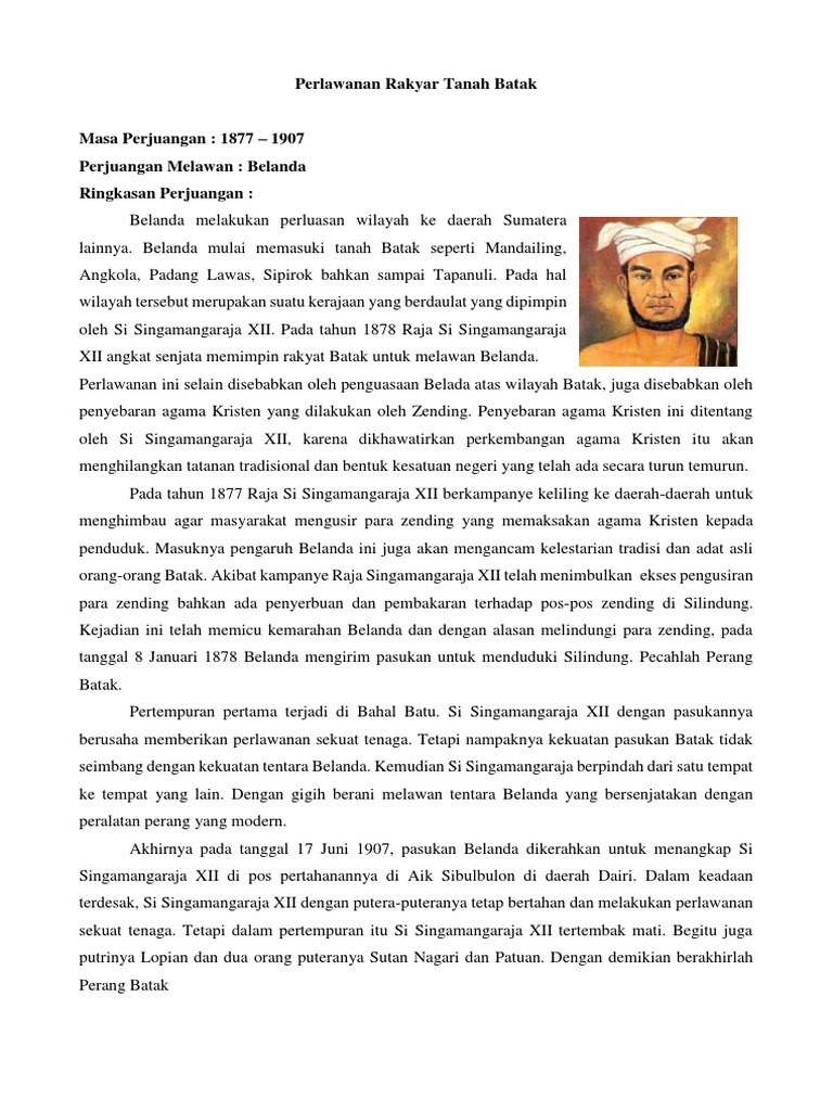 Perlawanan Rakyar Tanah Batak Versi 2 | PDF