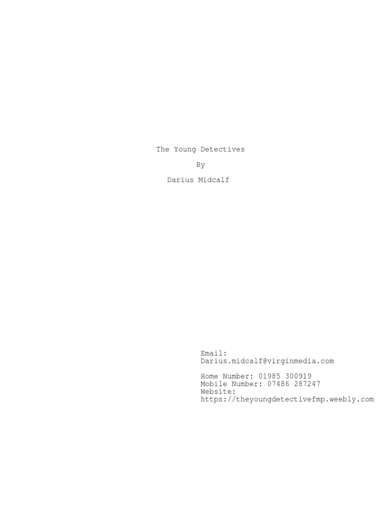 Script The Young Detective New Script 1 | PDF