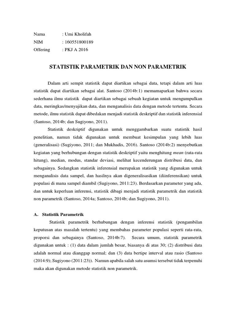 1.statistik Parametrik & Non Parametrik | PDF