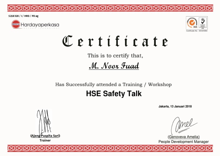M. Noor Fuad, HSE | PDF