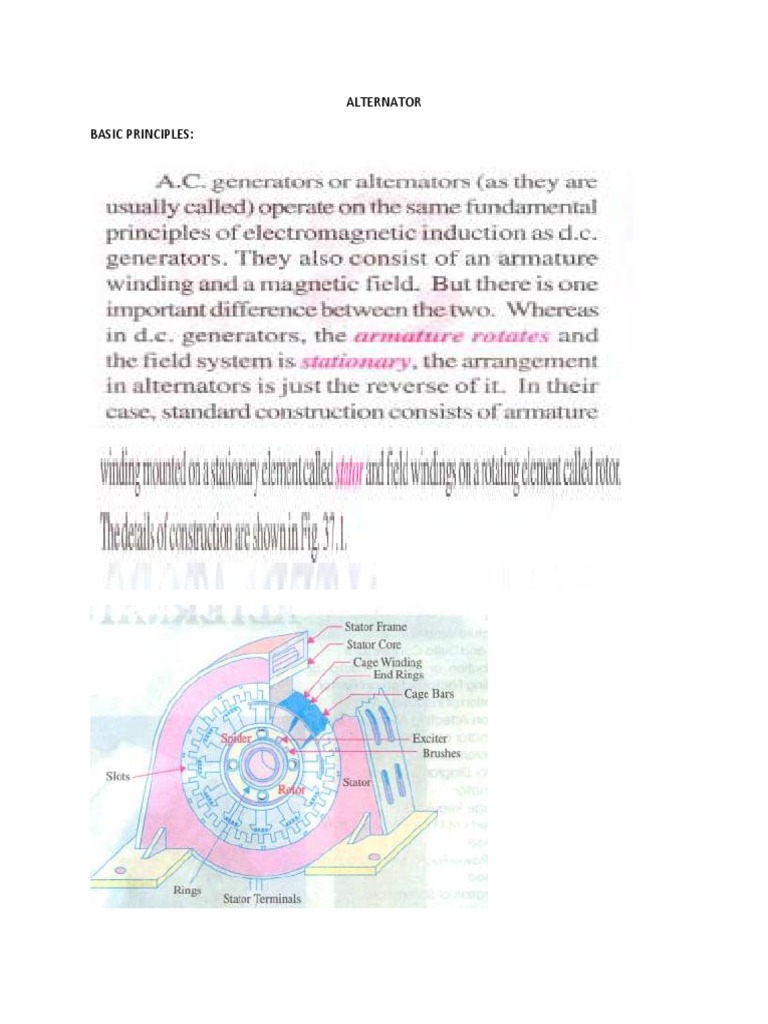 Alternator Basic Principles | PDF