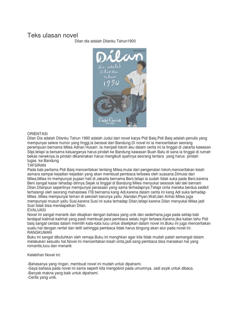 Novel Dilan Dia Adalah Dilanku Tahun 1990 | PDF