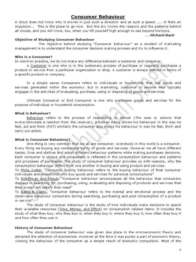 Consumer Behaviour | PDF | Consumer Behaviour | Behavior