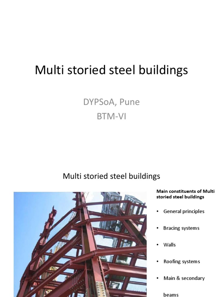Multi-Storied Steel Building Design and Construction | PDF | Truss ...
