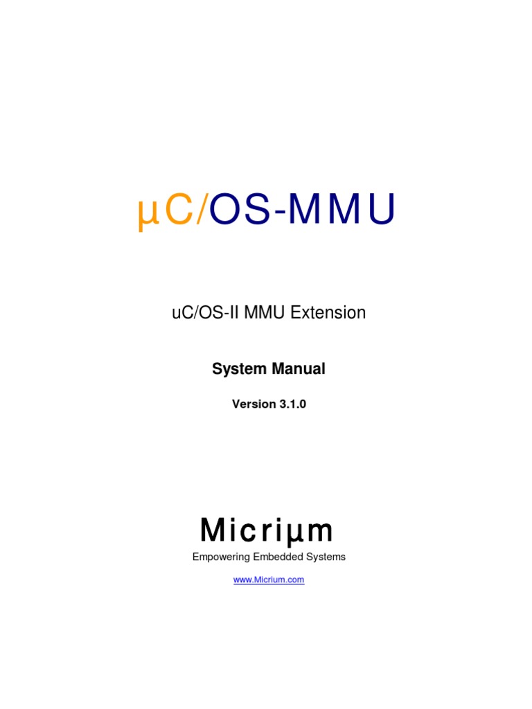 Ucos-Mmu Sysmanual | PDF | Operating System | Application Programming Interface