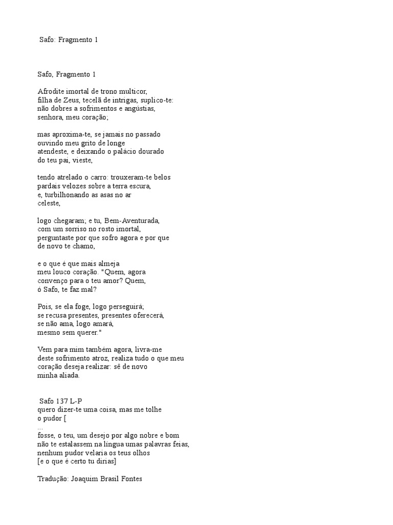 Safo Poemas | Afrodite | Amor