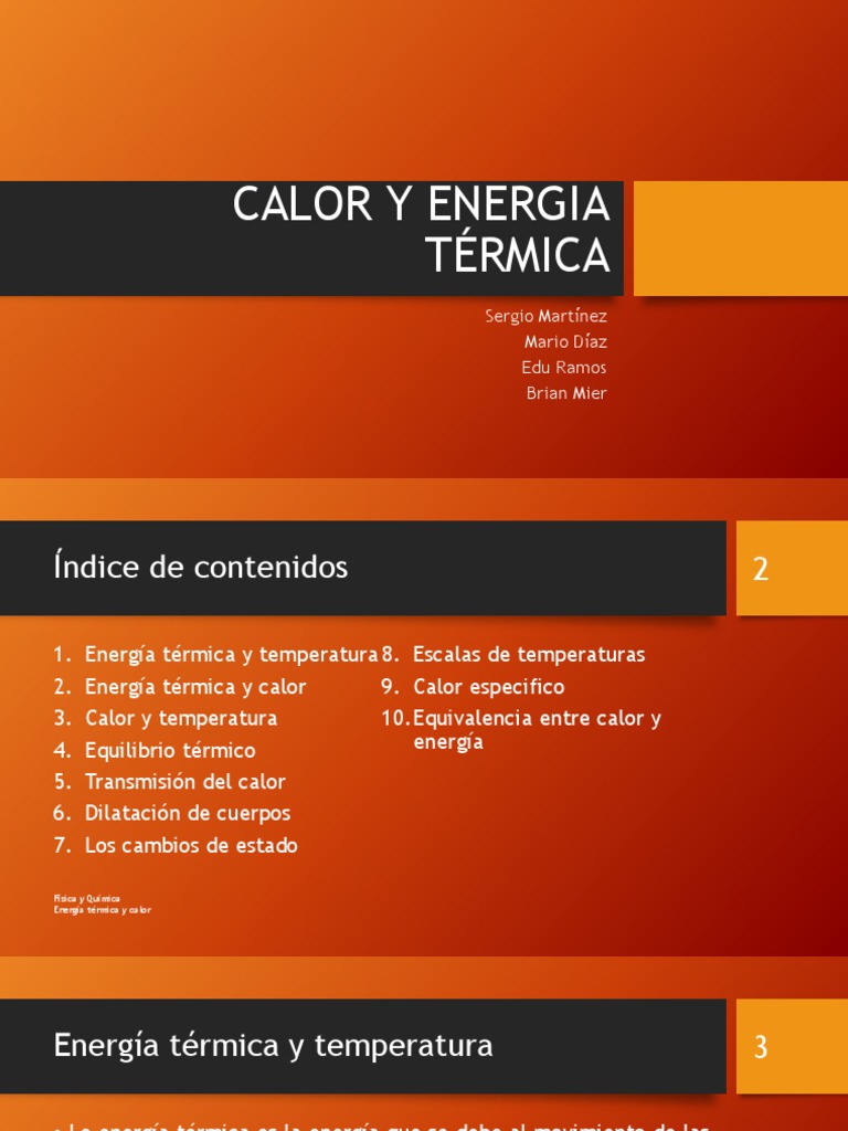 Calor y Energia Térmica | PDF | Calor | Temperatura