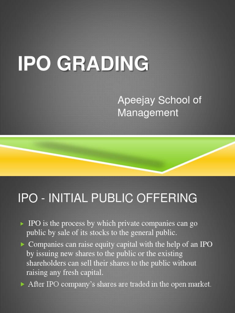 Ipo Grading: Apeejay School of Management | PDF | Initial Public ...