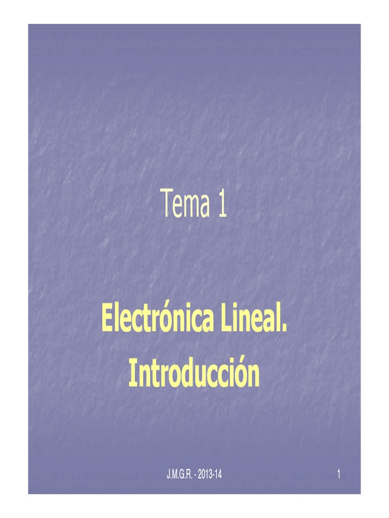 Electronica Lineal | PDF | Señal analoga | Electrónica
