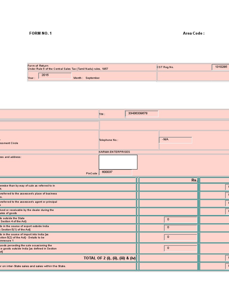 Form No 1 CS | PDF | Public Finance | Taxation