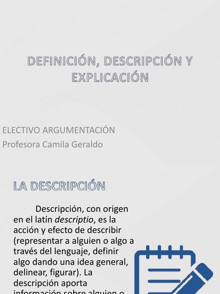 Definición, Descripción y Explicación | PDF | Semiótica | Teorías ...