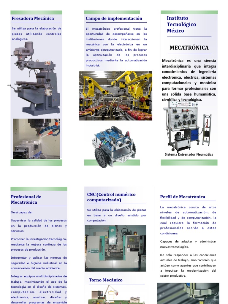 Brochure Mecatronica | PDF | Mecatrónica | Control numerico