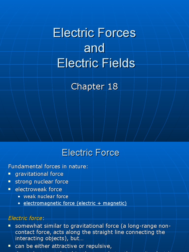 Electric Forces and Electric Fields | PDF | Electric Charge | Electrical Resistivity And ...