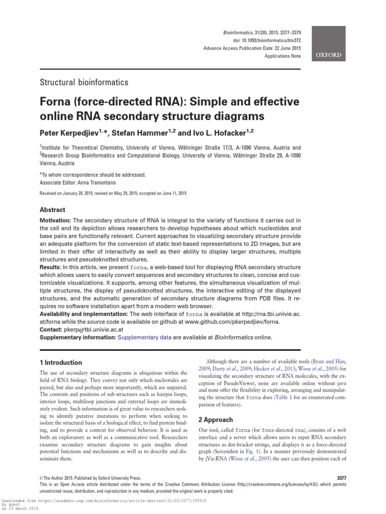 Forna (Force-Directed RNA) : Simple and Effective Online RNA Secondary ...