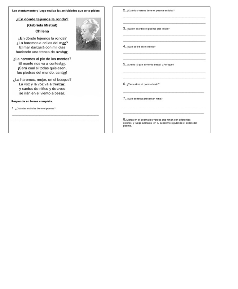 Poema Donde Tejemos La Ronda | PDF | Artes del Lenguaje y Comunicación