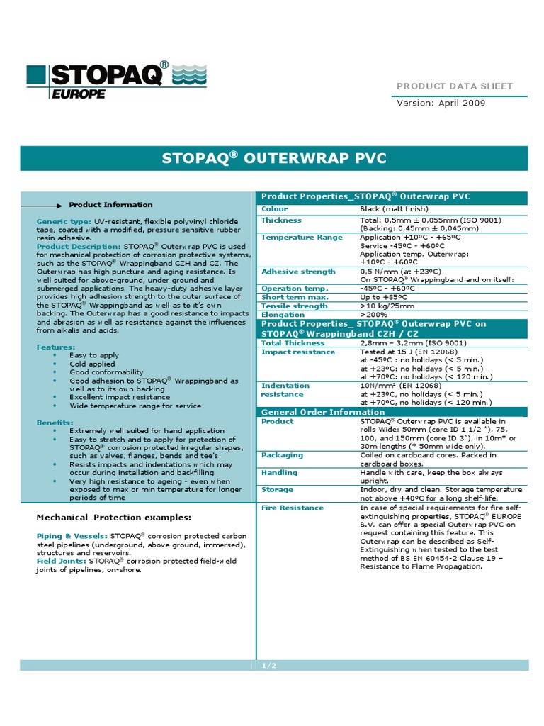 460 Stopaq - Product Data Sheet - Stopaq Outerwrap PVC - Version April ...
