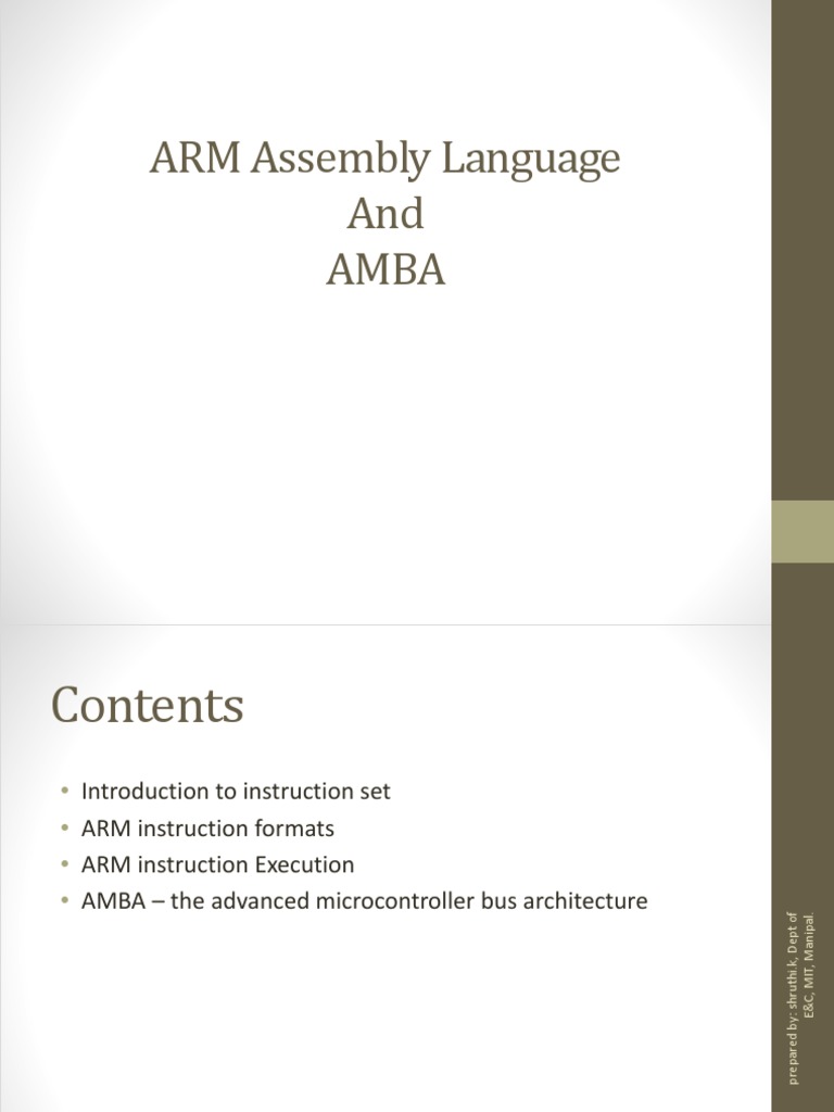 ARM Assembly Language and AMBA | PDF | Arm Architecture | Central ...