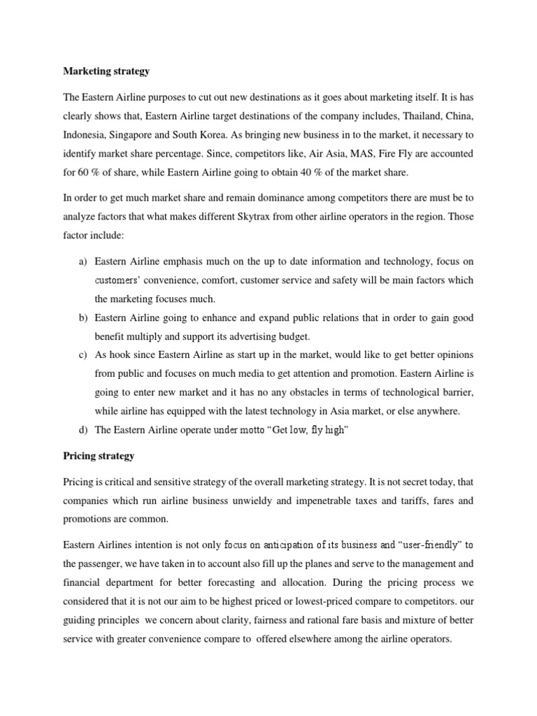 Marketing Strategy Assignment | PDF | Airlines | Business Class