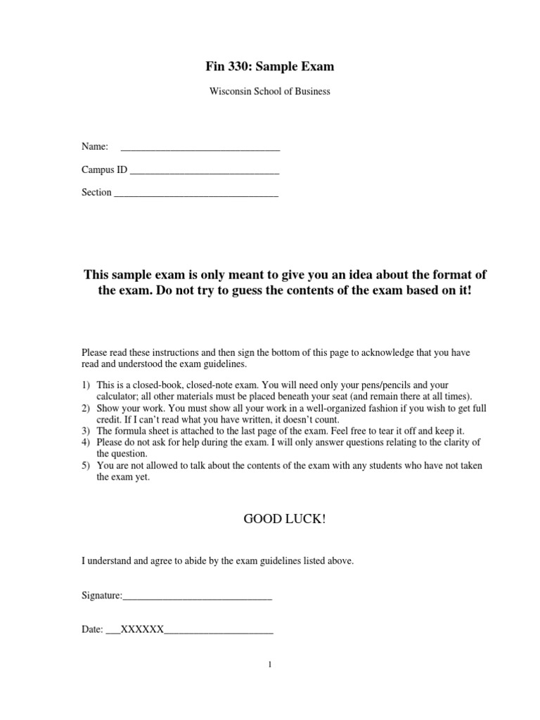 Sample Exam | PDF | Futures Contract | Hedge (Finance)