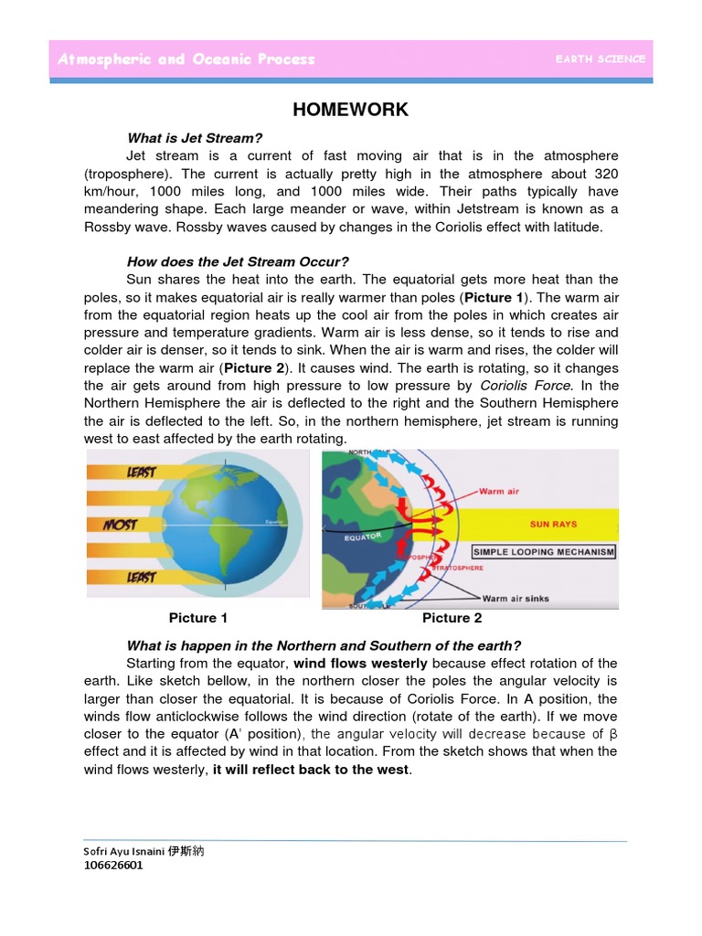 HOMEWORK - Jet Stream, Rossby Waves | PDF | Jet Stream | Atmosphere Of ...