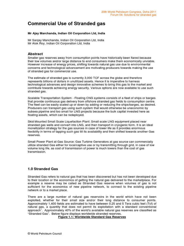 Commercial Use of STranded Gas | PDF | Natural Gas | Liquefied Natural Gas