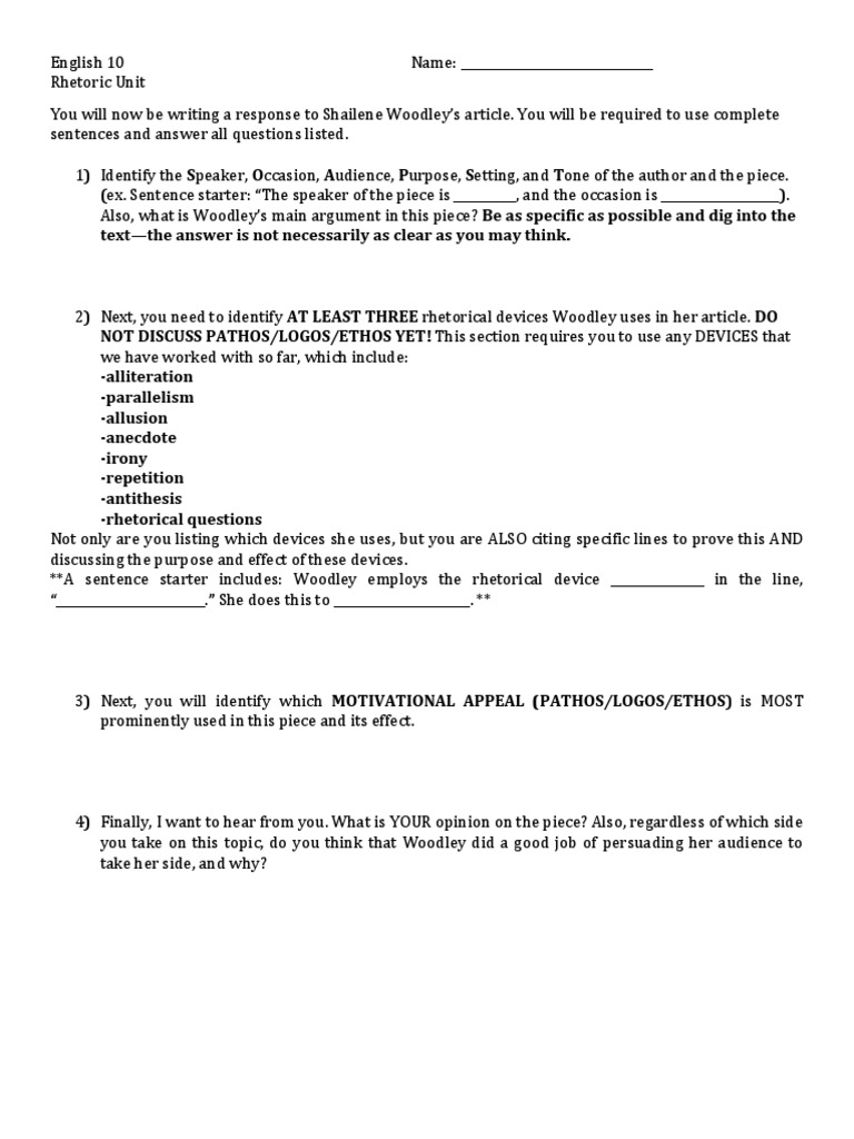 Rhetoric Writing Response | PDF