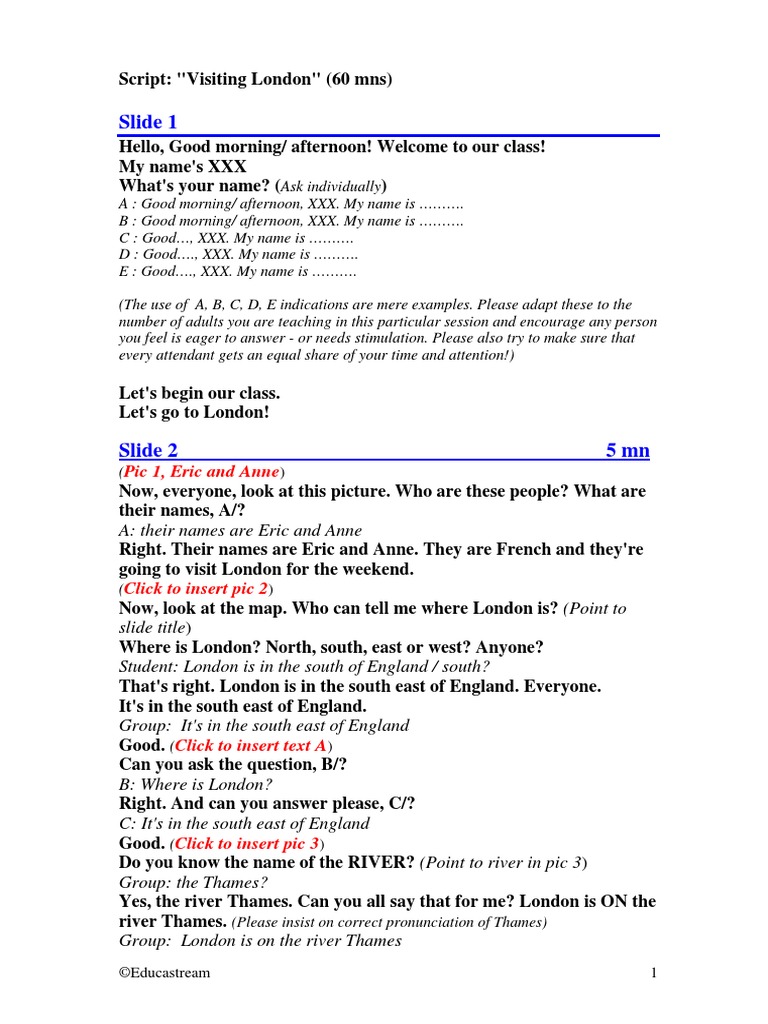 Script Visiting-London PDF | PDF | London | Palace Of Westminster