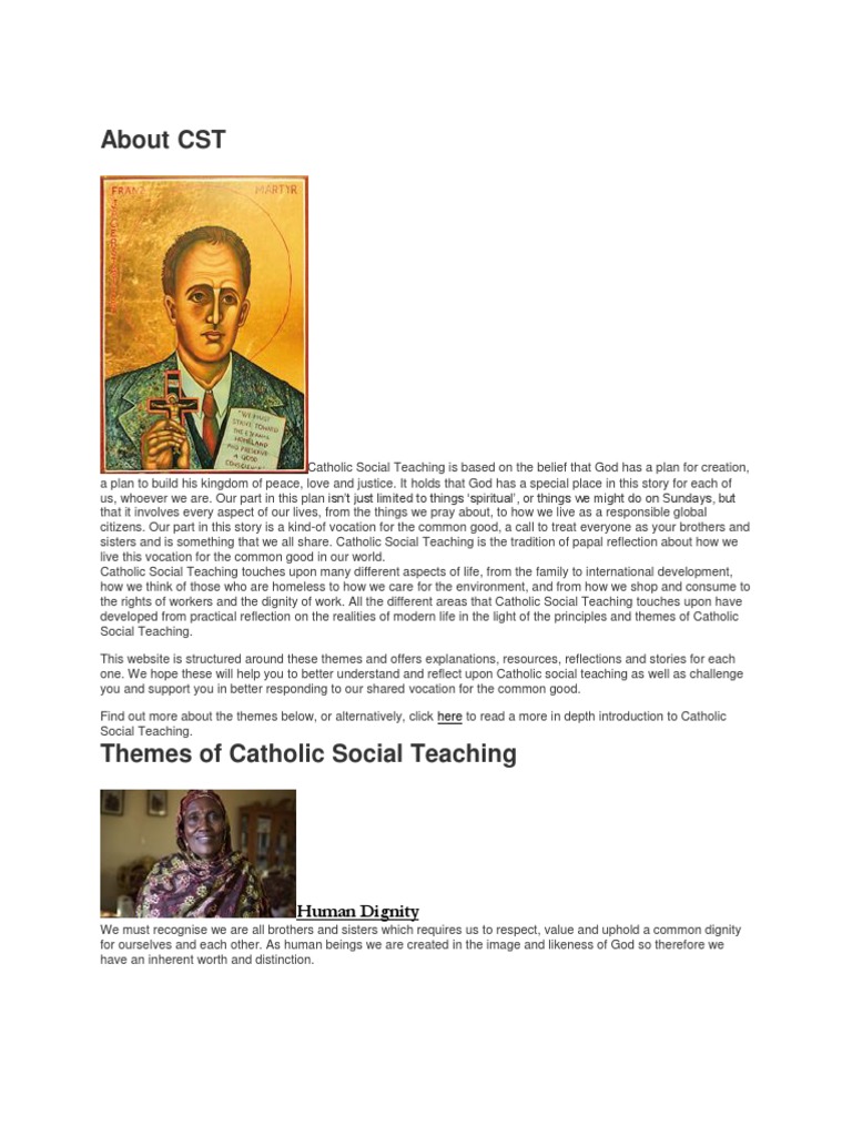 About CST: Human Dignity | PDF | Catholic Social Teaching | Catholic ...