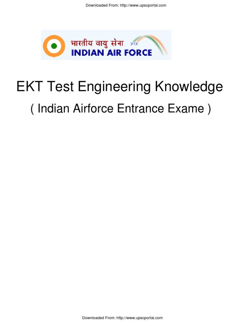 EKT Test Paper Engineering Knowledge Indian Airforce Entrance Exam ...