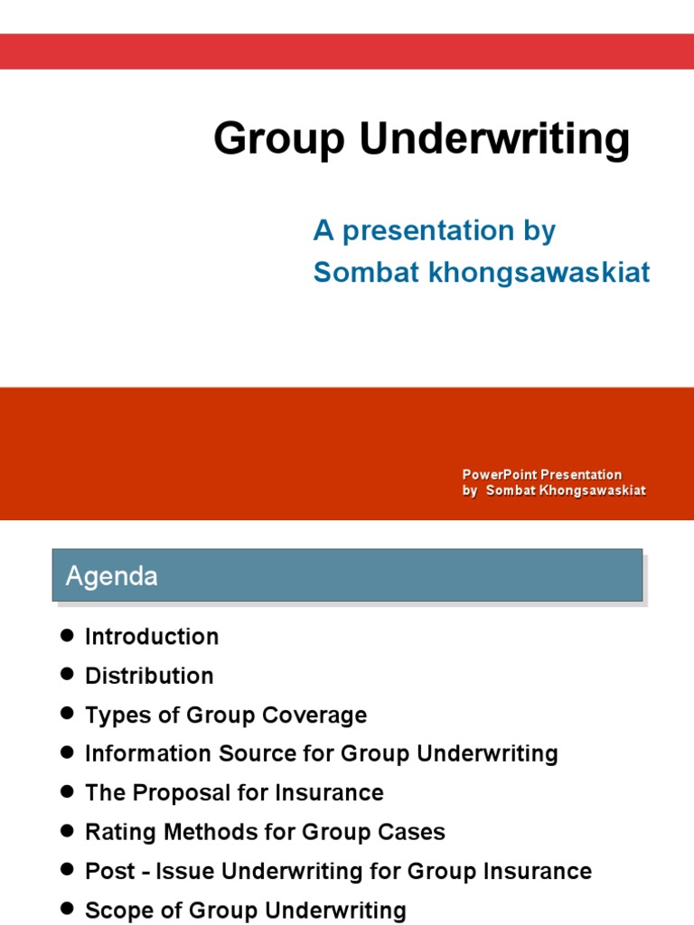 Group Underwriting Overview Presentation | PDF | Insurance | Underwriting
