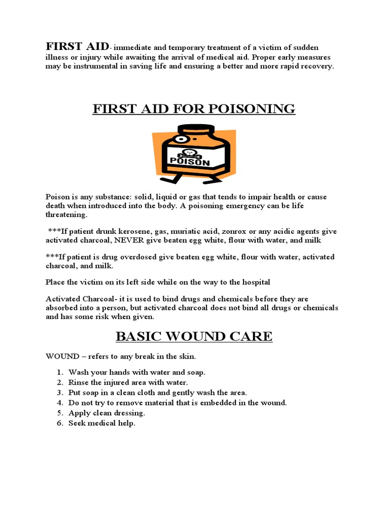 First Aid For Poisoning | PDF | First Aid | Clinical Medicine