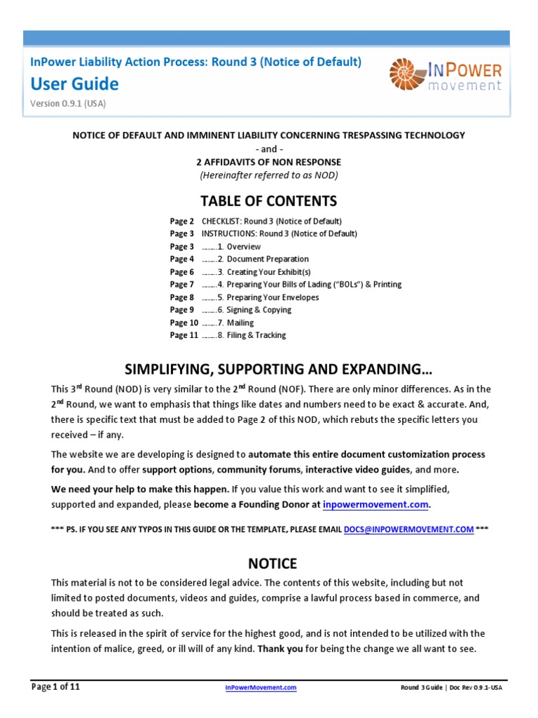 3 GUIDE NoticeofDefault USA | PDF | Registered Mail | Mail