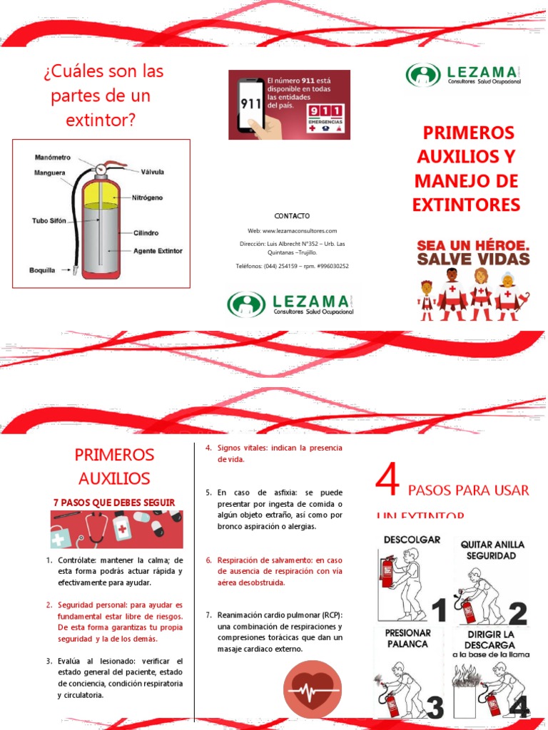 Primeros Auxilios y Manejo de Extintores | PDF | Reanimación cardiopulmonar | Emergencias Médicas