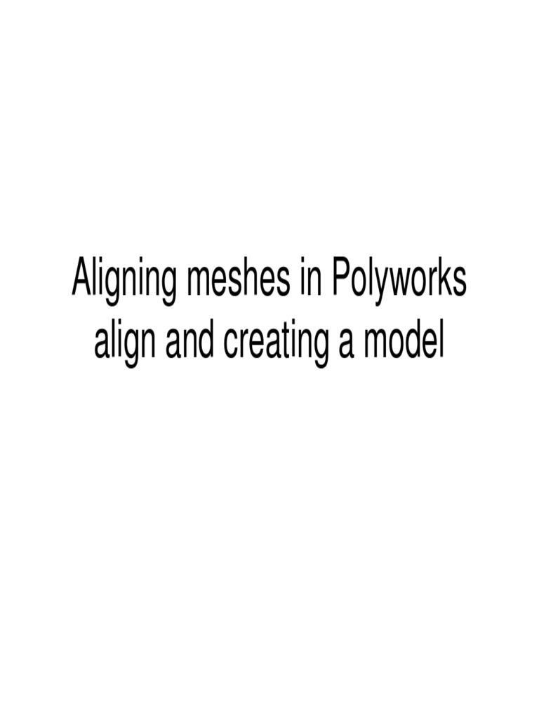 Align multiple scans in Polyworks | PDF