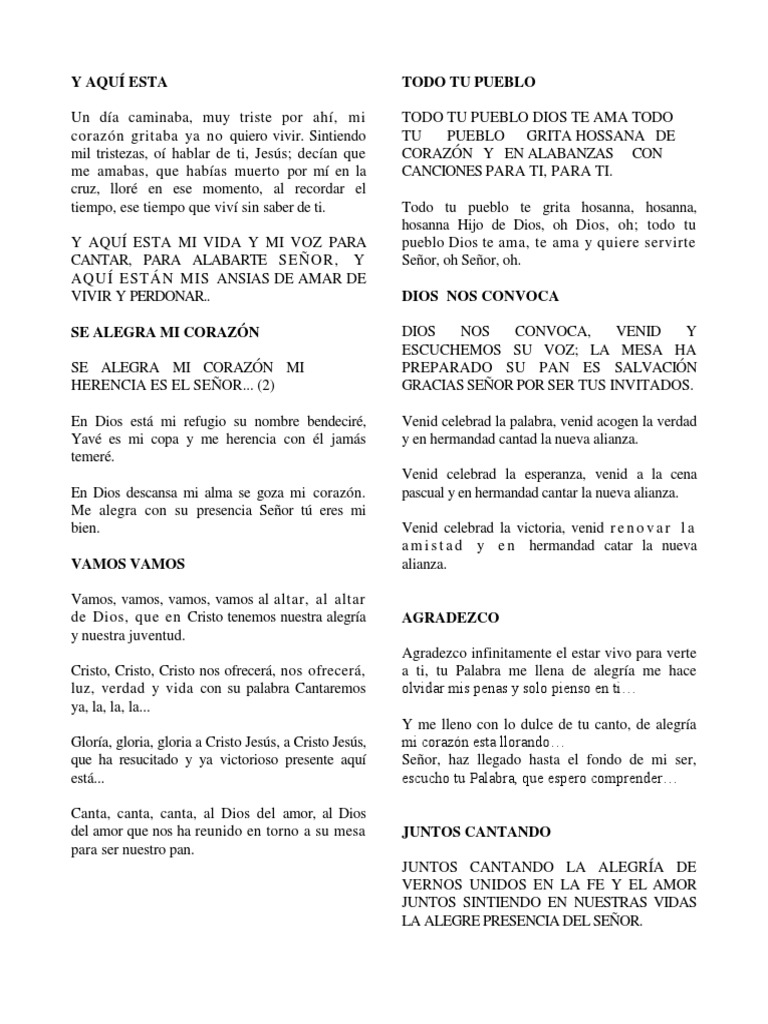 Cantos para La Misa | PDF | Cristo (título) | eucaristía