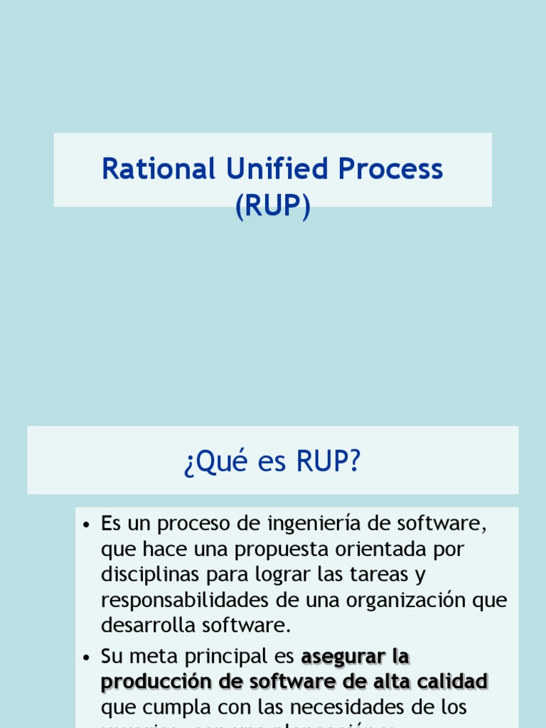 Rational Unified Process (RUP) | PDF | Proceso de desarrollo de software | Ingeniería de Sistemas
