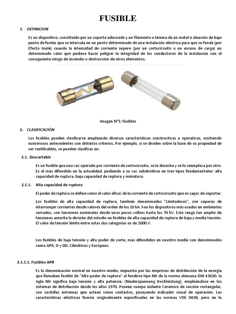 fusibles | Fusible (Eléctrico) | Corriente eléctrica
