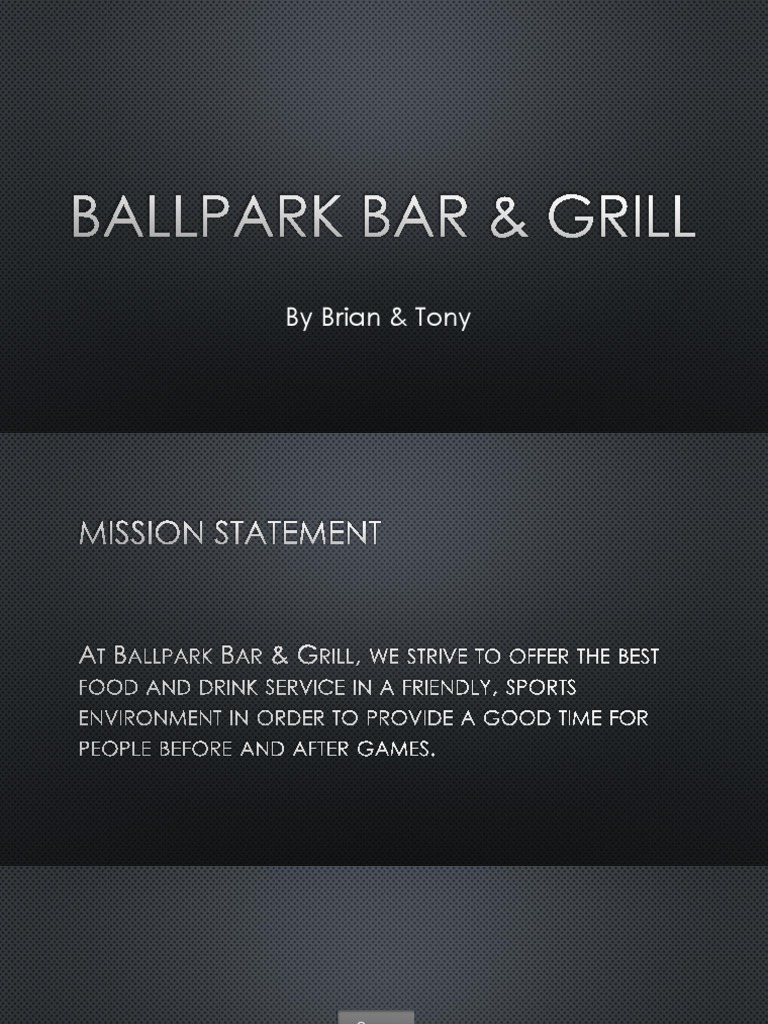 Ballpark Bar and Grill | PDF | Waiting Staff | Restaurant And Catering