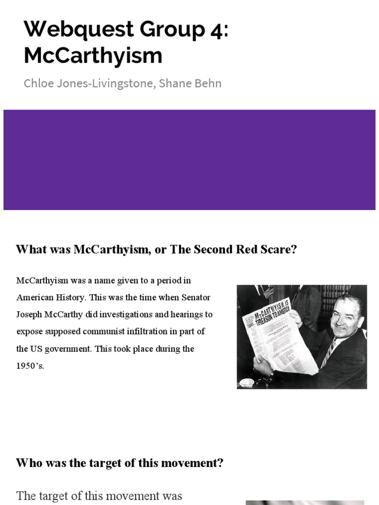 Crucible Webquest | PDF | Mc Carthyism | Joseph Mc Carthy