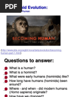 Human Evolution Student Activity Worksheet | PDF