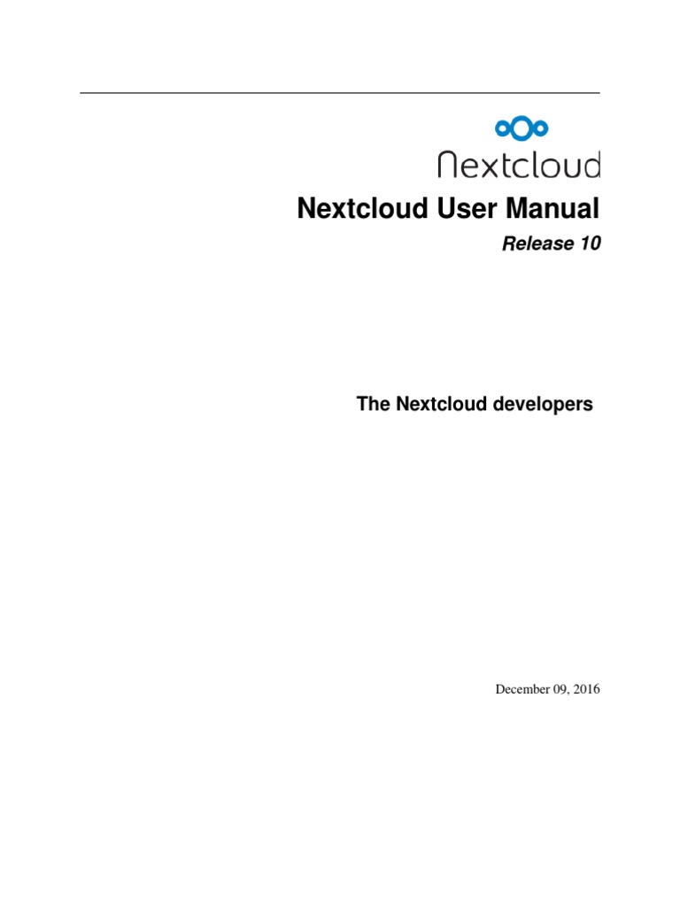 Nextcloud Manual | PDF | Computer File | Web Server