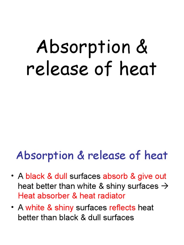 Absorption of Heat | PDF | Radiator | Physics