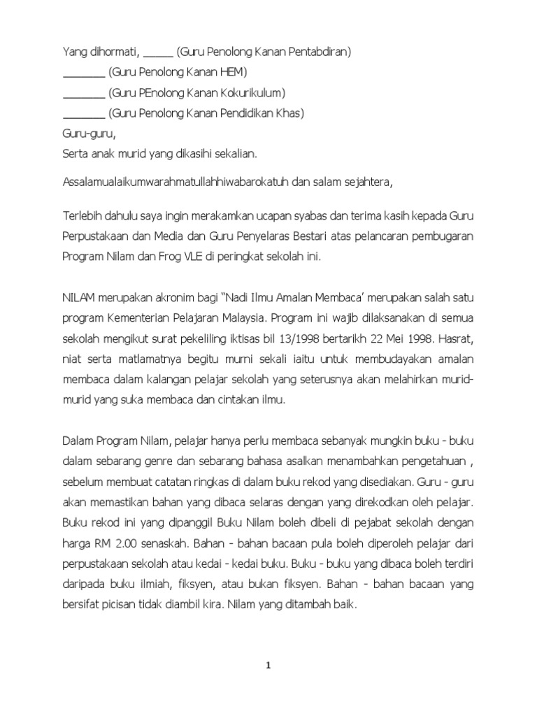 Pelancaran Program Nilam & Frog VLE | PDF