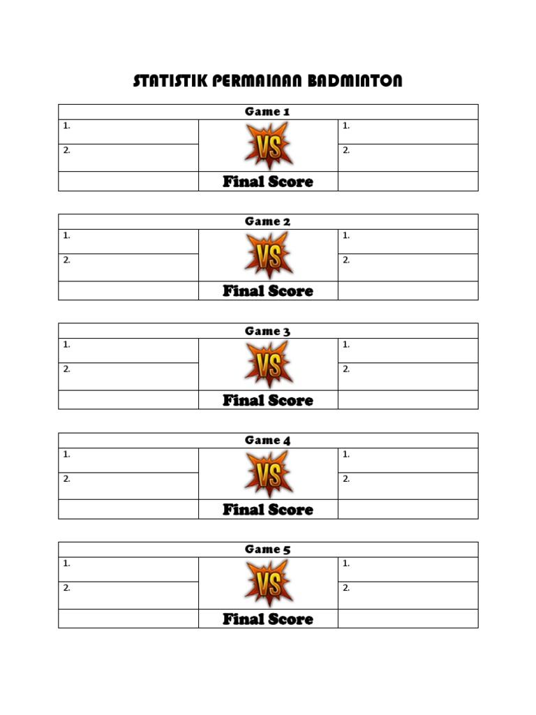 Statistik Permainan Badminton | PDF