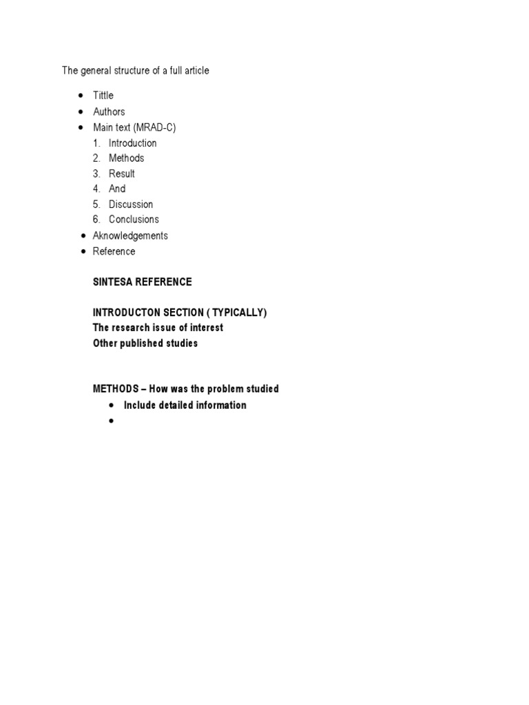 Article Structure Guide: MRAD-C Format | PDF | Computers | Technology ...