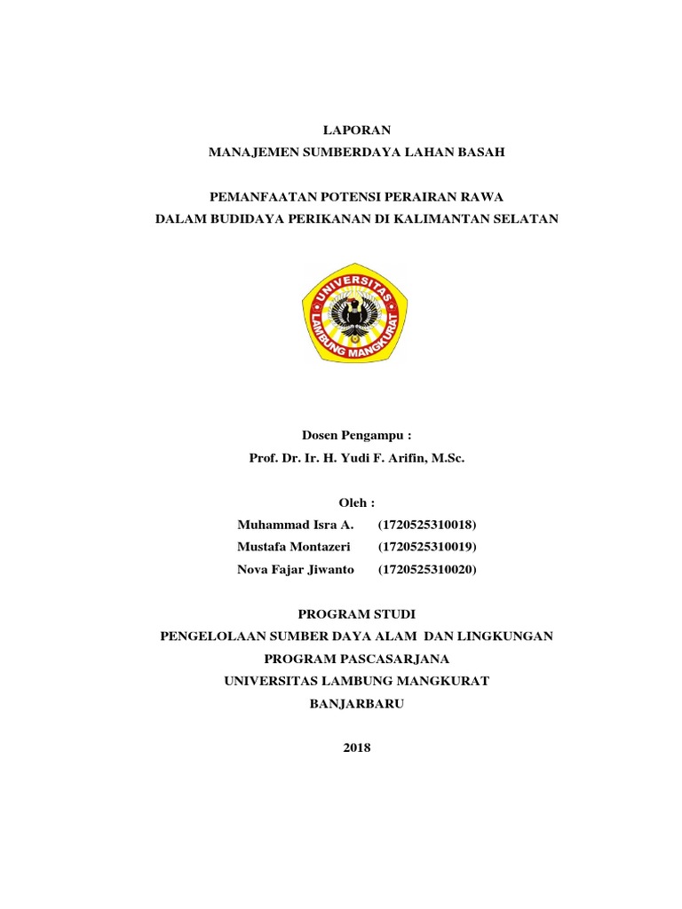 Potensi Perairan Rawa Dalam Budidaya Perikanan | PDF | Sains & Matematika