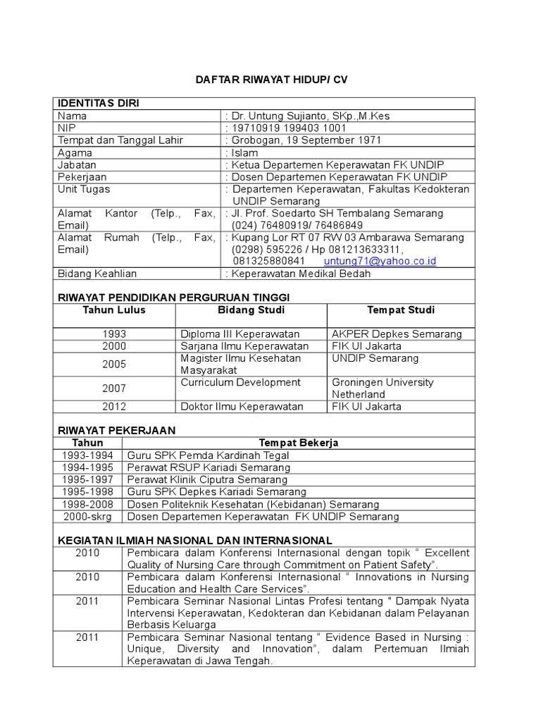 CV Untung TH 17 | PDF