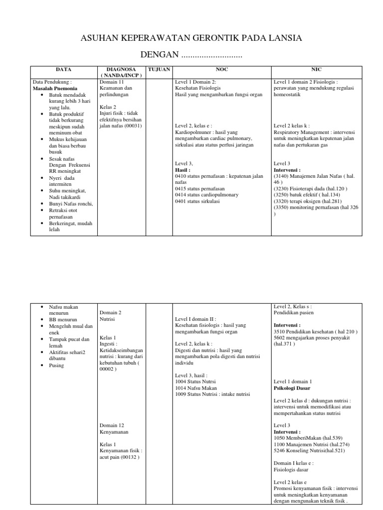 Asuhan Keperawatan Gerontik Pada Lansia Dengan Demensia | PDF