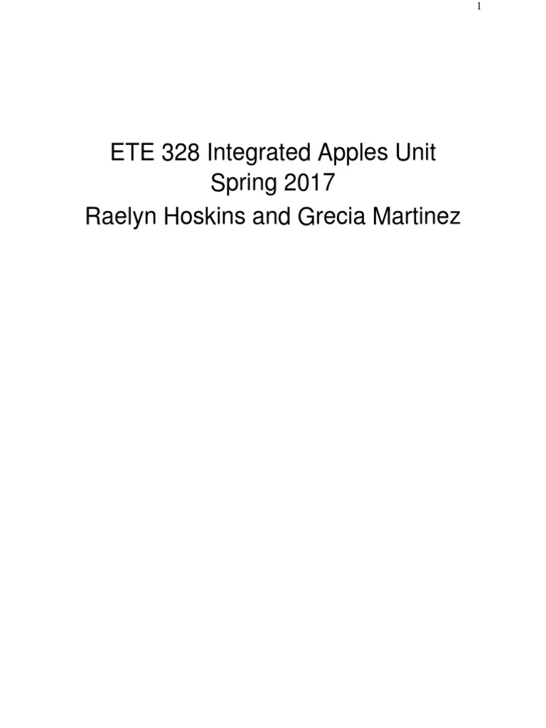 Integrated Apples Unit Overview | PDF | Lesson Plan | Educational ...