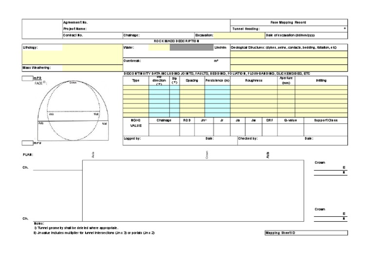 GEO Rock Mass Mapping Proforma | PDF | Structural Geology | Earth Sciences